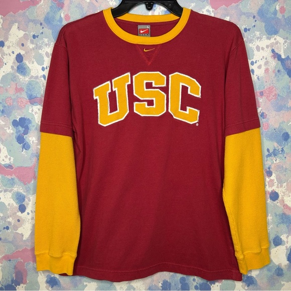 Nike | Tops | Nike Usc Women Large Long Sleeve Thermal Vintage Center ...